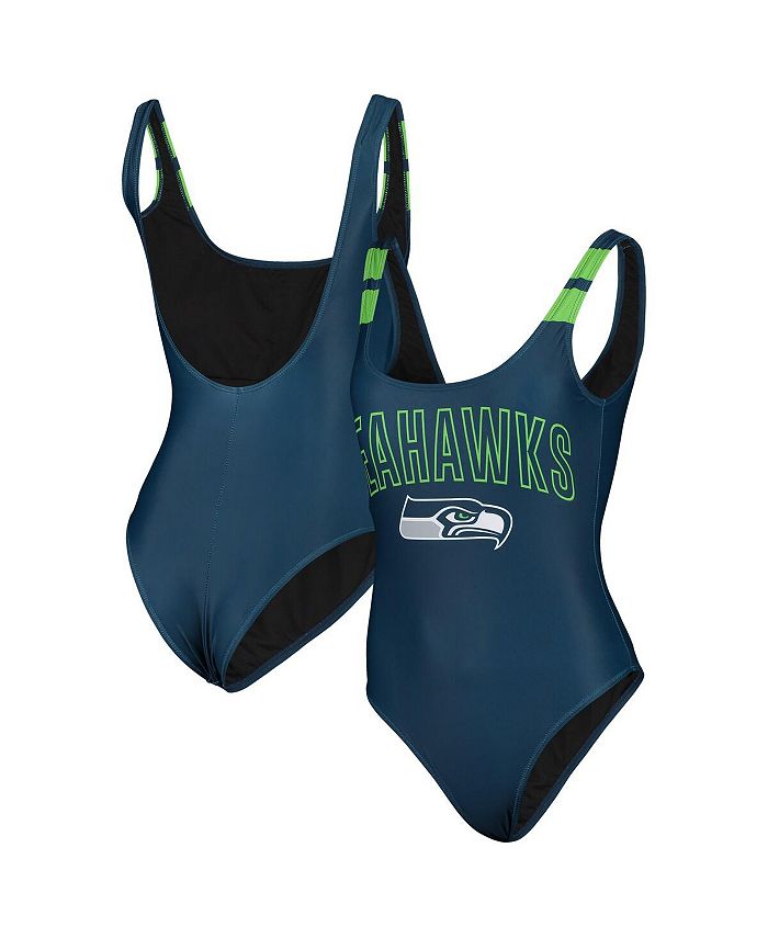 FOCO Women's College Navy Seattle Seahawks One-Piece Bathing Suit - Macy's