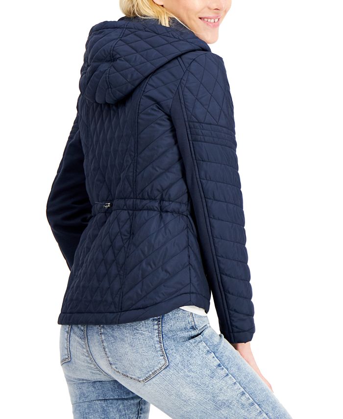Sebby Juniors' Hooded Quilted Raincoat, Created for Macy's & Reviews ...