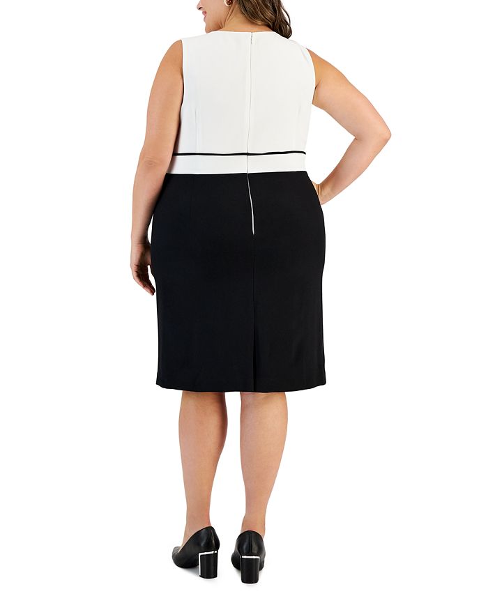 Kasper Plus Size Sleeveless Colorblock Sheath Dress - Macy's