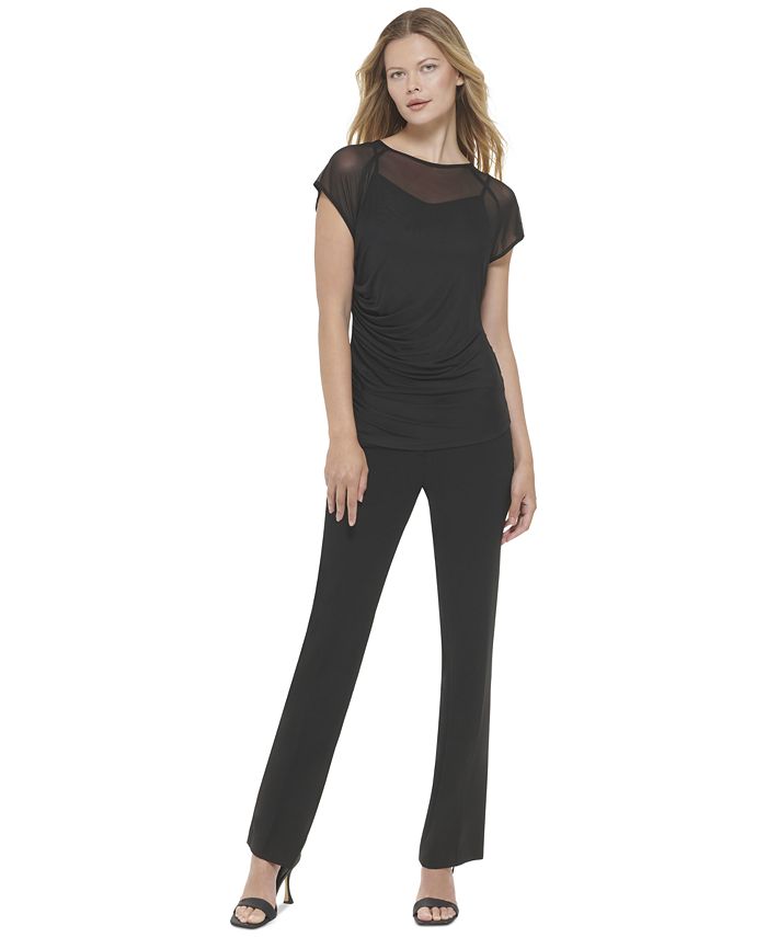 Calvin Klein Women's Cap Sleeve Mesh Top - Macy's