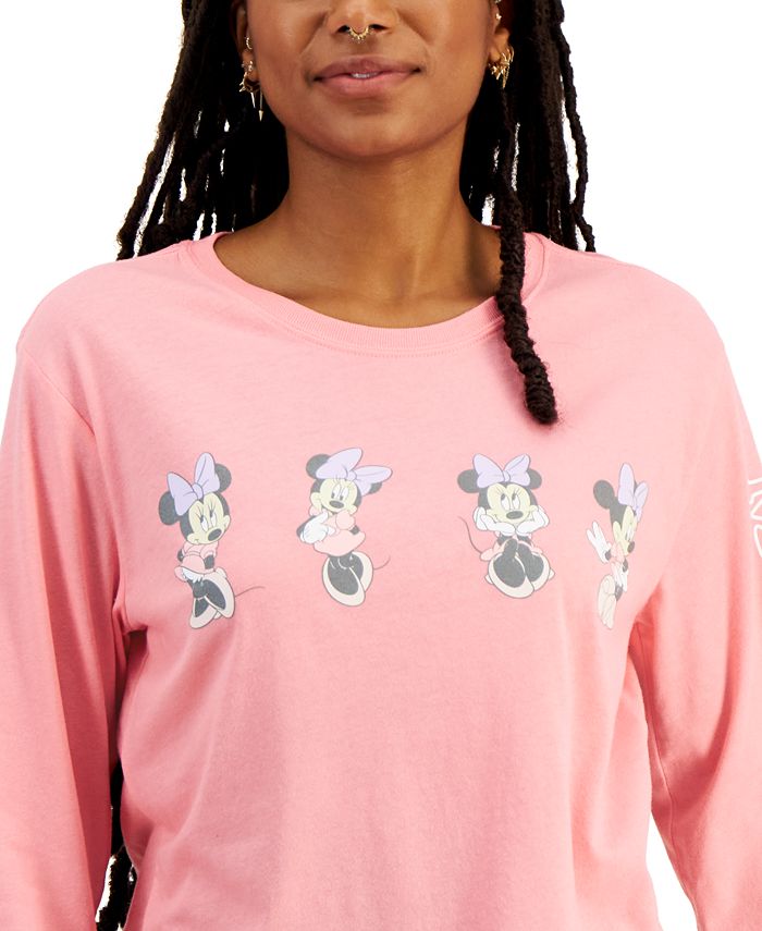 Disney Juniors' Minnie Mouse Poses Long Sleeve T-Shirt - Macy's