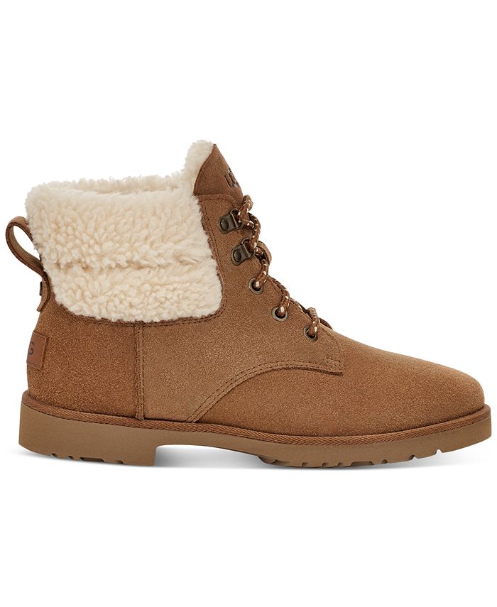 UGG® Women's Romely Heritage Lace-Up Plush-Cuff Boots - Macy's