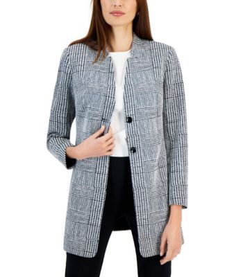 Kasper Women's Printed Two-Button Longline Blazer Topper - Macy's