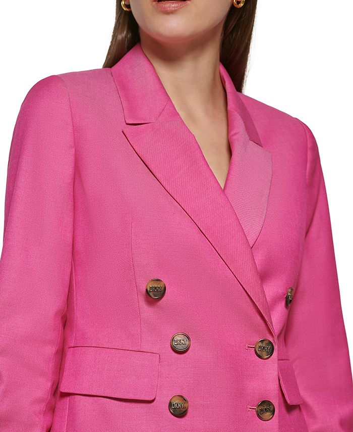 DKNY Double Breasted Button Front Blazer - Macy's