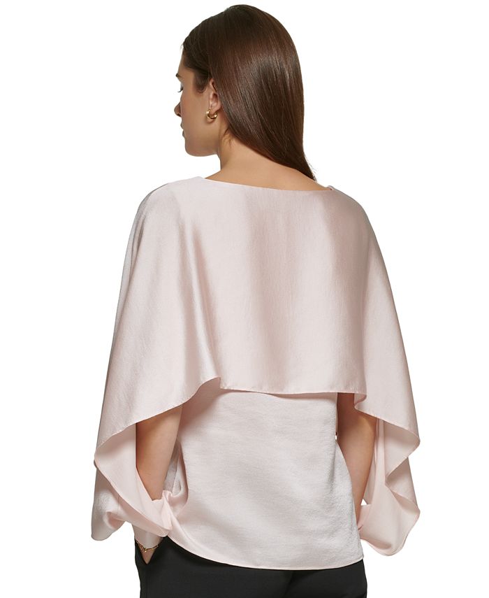 DKNY Women's Cape-Overlay Crewneck Top - Macy's