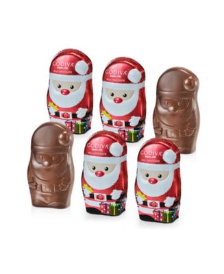 Godiva Milk Chocolate Foil Santa, Set of 6 - Macy's
