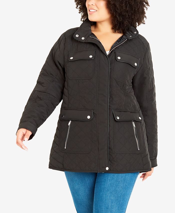 Avenue Plus Size Lightweight Quilted Jacket - Macy's