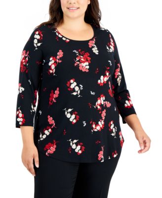 JM Collection Plus Size Printed Top, Created for Macy's - Macy's