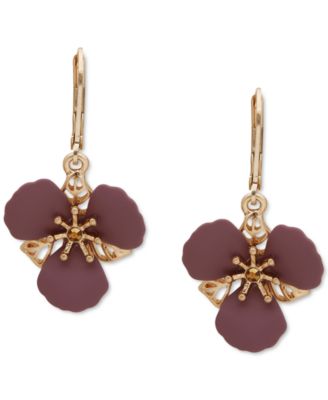 lonna & lilly Gold-Tone Crystal & Color Flower Drop Earrings - Macy's