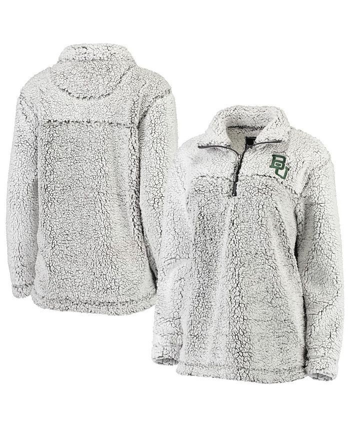 Boxercraft Women's Gray Baylor Bears Super Soft Sherpa Quarter-Zip ...