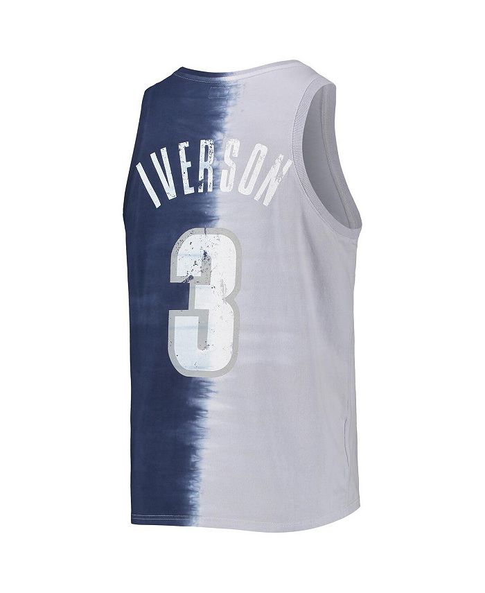 Mitchell & Ness Men's Allen Iverson Gray, Navy Georgetown Hoyas Name ...