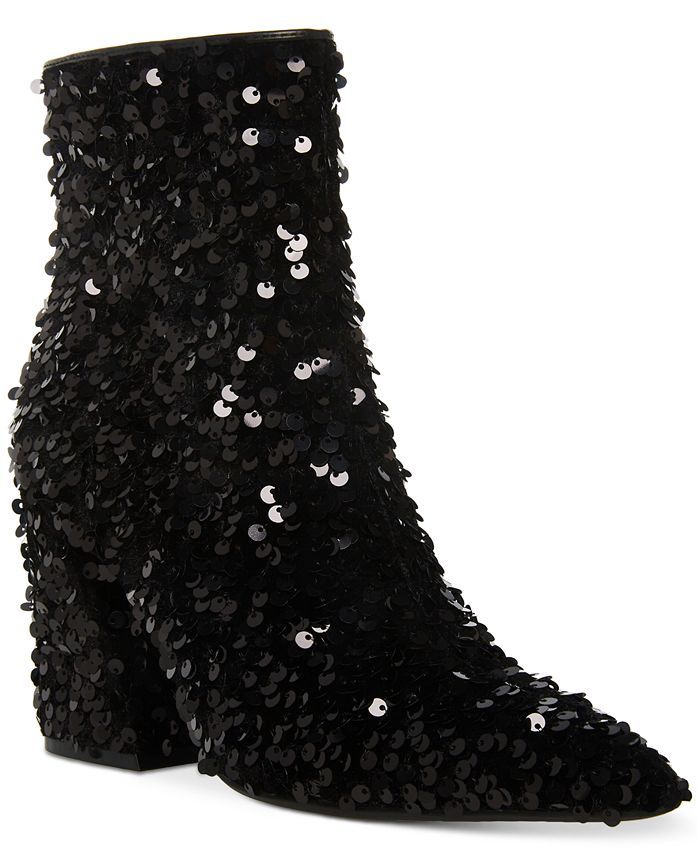 Madden Girl Women's Cody Sequined Flare-Heel Booties & Reviews ...