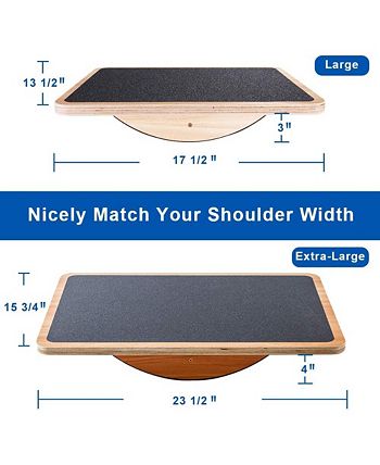StrongTek Professional Extra Large Wooden Balance Rocker Board, Support ...