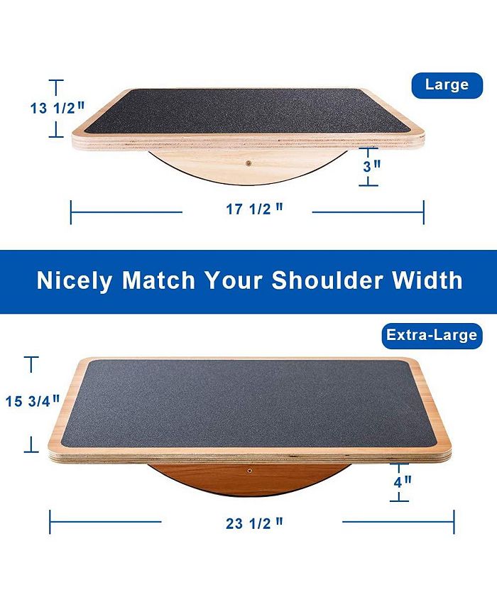 StrongTek Professional Extra Large Wooden Balance Rocker Board, Support ...