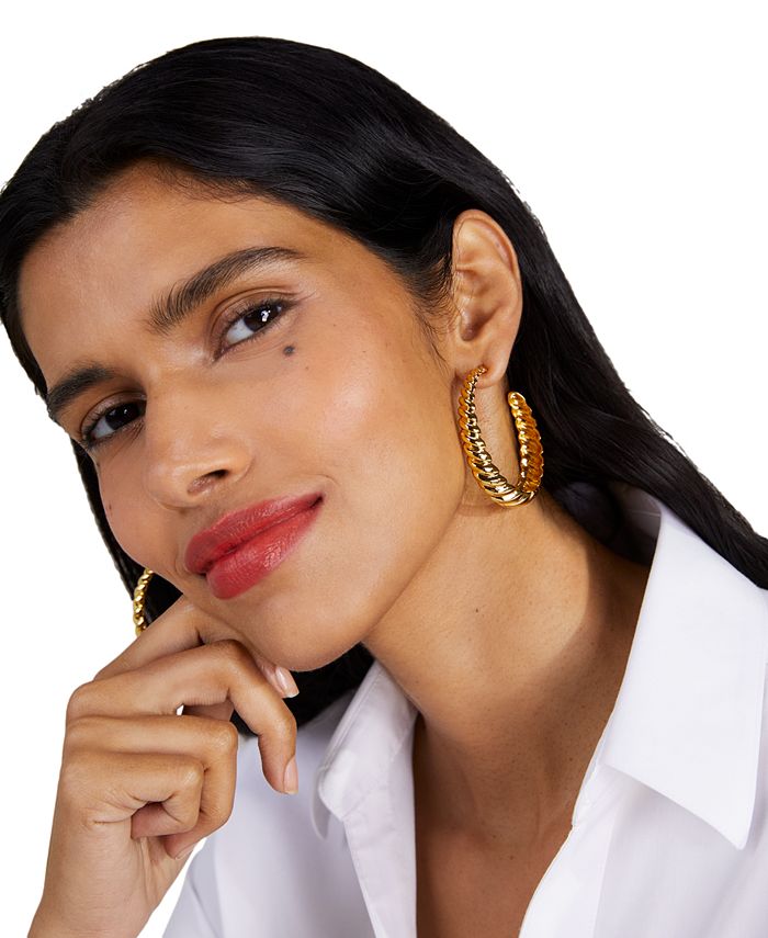 kate spade new york Kate Space New York Gold-Tone French Twist Hoop ...