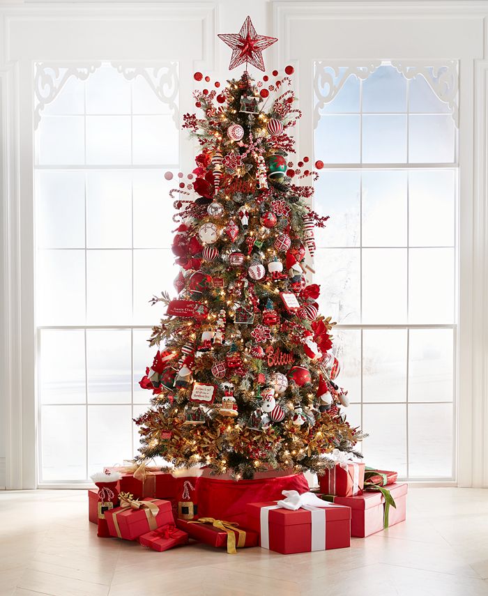 Holiday Lane Christmas Cheer Set of 5 Red, Green & White Glass ...