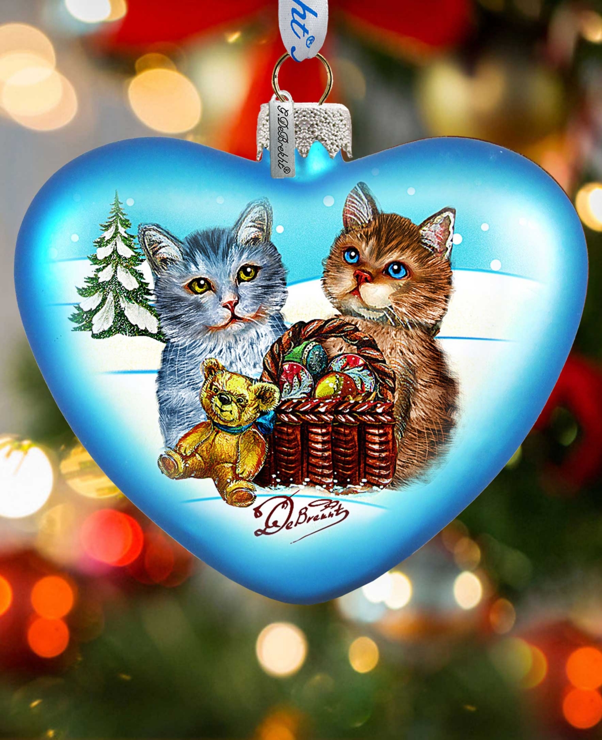 Click here for G.DeBrekht Kitty Cats Love Heart Holiday Ornament... prices