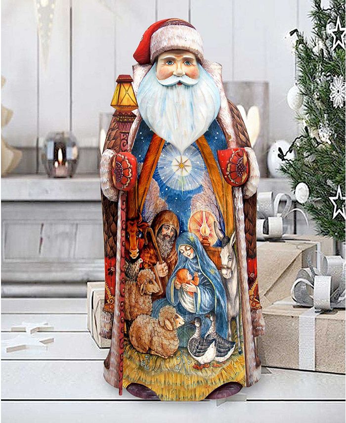 G.DeBrekht Nativity Santa Hand, Painted Carved Masterpiece - Macy's