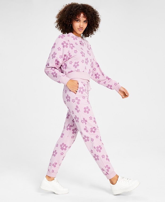 Rebellious One Juniors' Floral-Print Sweatpants - Macy's