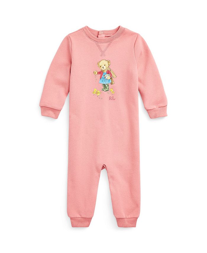 Polo Ralph Lauren Baby Girls Fleece Coverall - Macy's