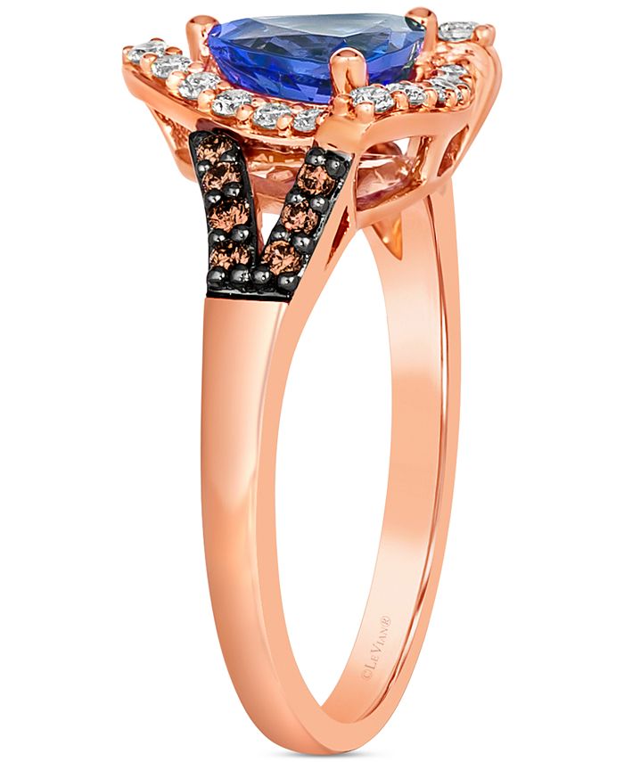 Le Vian Blueberry Tanzanite (1 ct. t.w.) & Diamond (3/8 ct. t.w.) Halo ...
