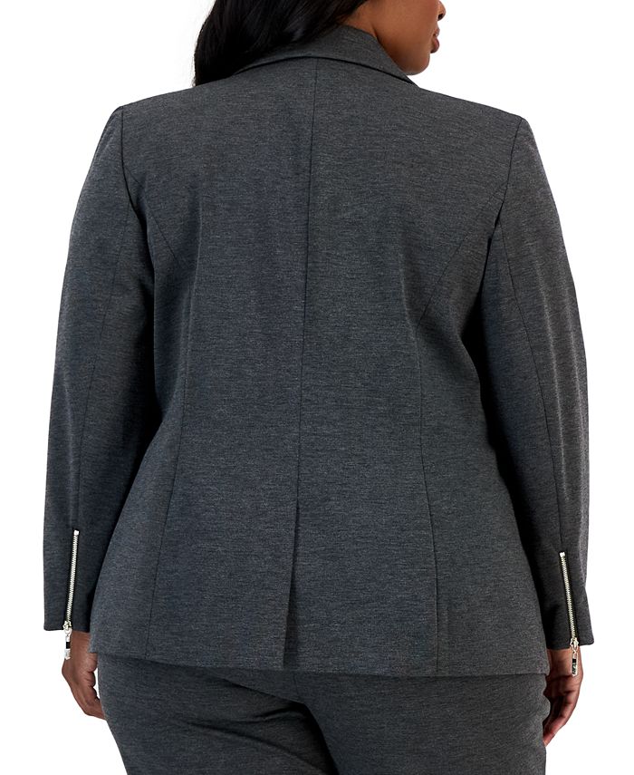 Kasper Plus Size One-Button Notched-Collar Jacket - Macy's