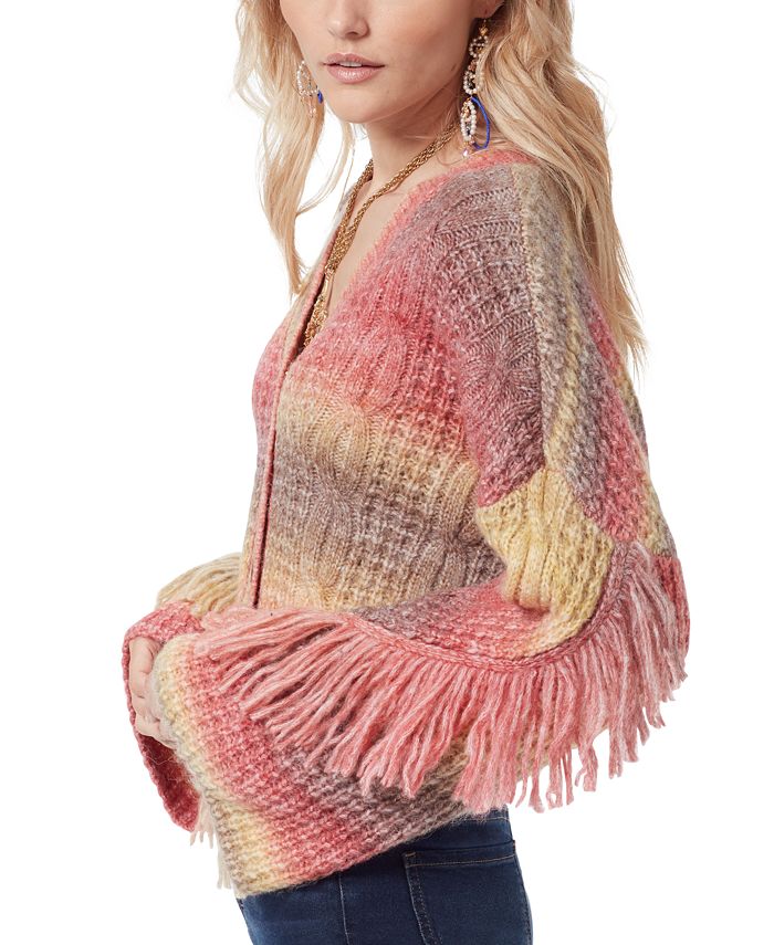 Sam Edelman Fringe Bell Sleeve Button Front Sweater - Macy's