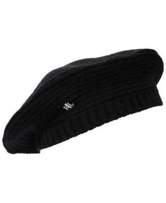 Lauren Ralph Lauren Women's Monogrammed Ribbed Knit Beret - Macy's