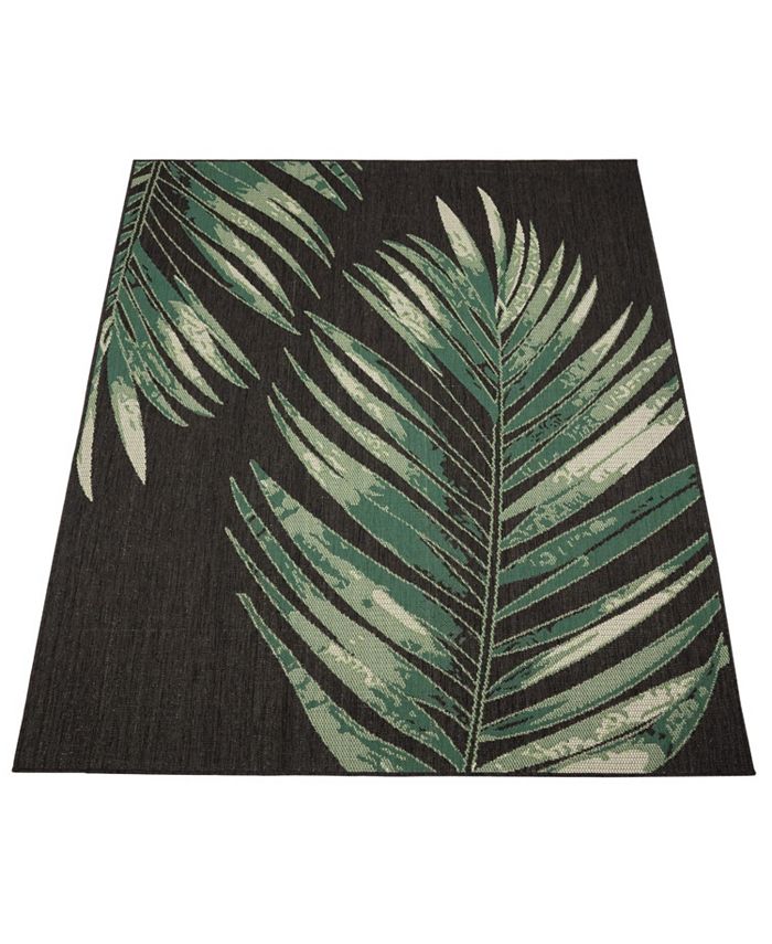 Paco Ostende Outdoor Rug Palm Leaf Design Waterproof - 63'' X 91'' - Macy's