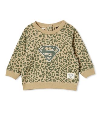 COTTON ON Baby Girls Superman Leopard Print Fleece Sweater - Macy's