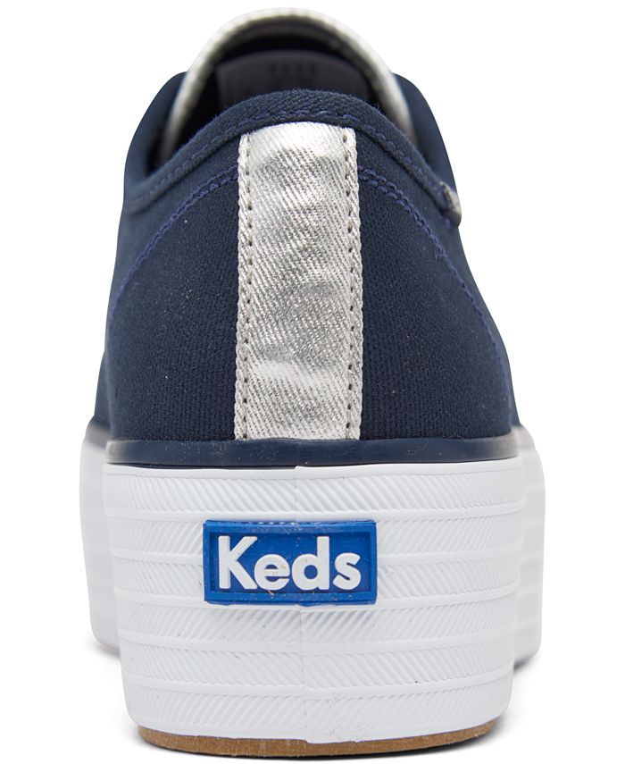 Keds Women's Triple Up Canvas Metallic Platform Casual Sneakers From ...