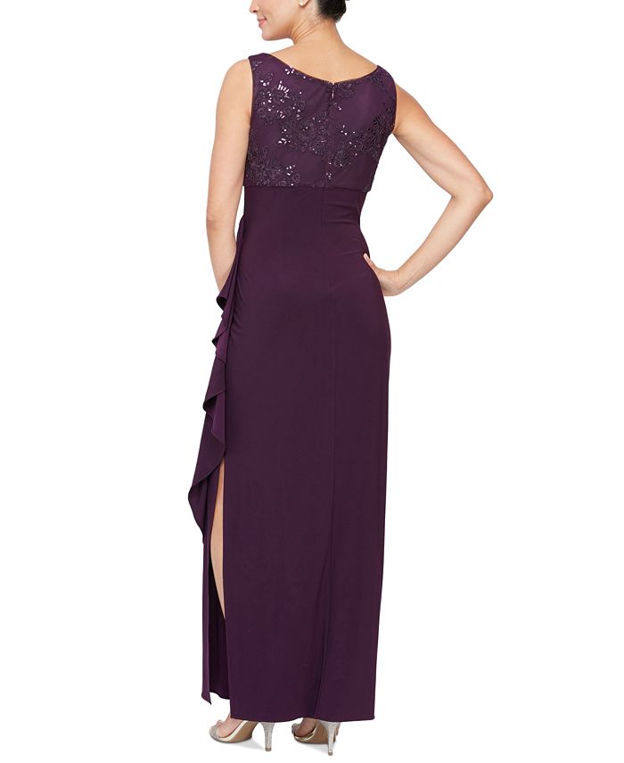 Alex Evenings Women's Embroidered Waterfall-Ruffle Dress & Jacket - Macy's