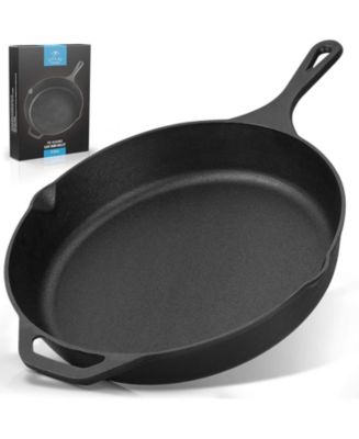 Zulay Kitchen cast iron 12 InchHeavy Duty Pre-Seasoned Pan - Grill ...