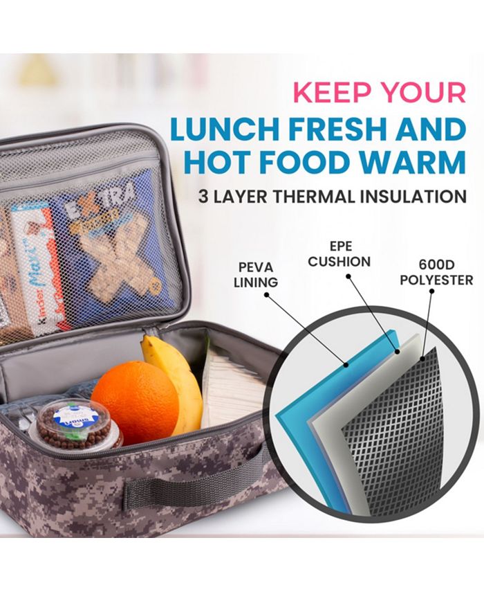 Zulay Kitchen Insulated Lunch Bag With Spacious Compartment Built-In ...