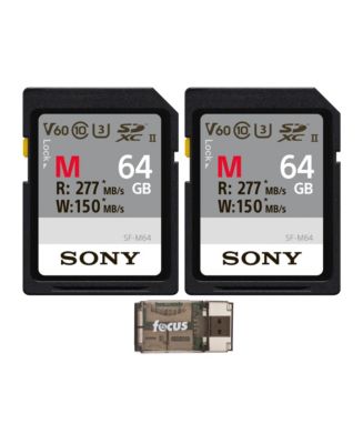 Sony 64Gb V60 Uhs-Ii M-Series Memory Card (2-Pack) With Usb 2.0 Card ...