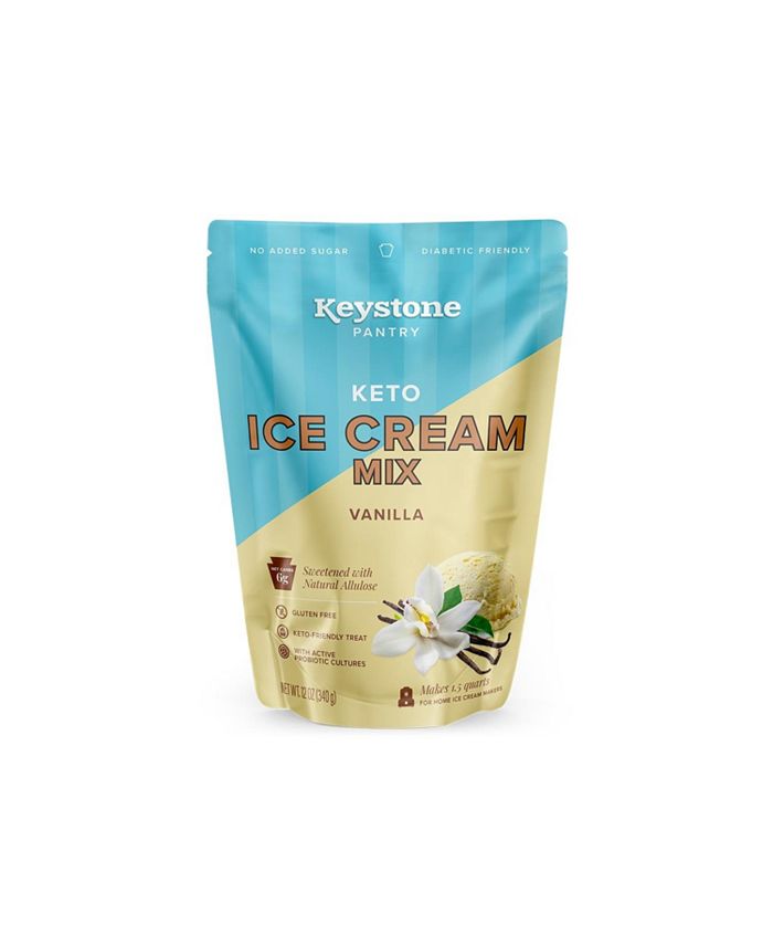Keystone Pantry Keto Ice Cream Mix Vanilla with Probiotics Cultures ...