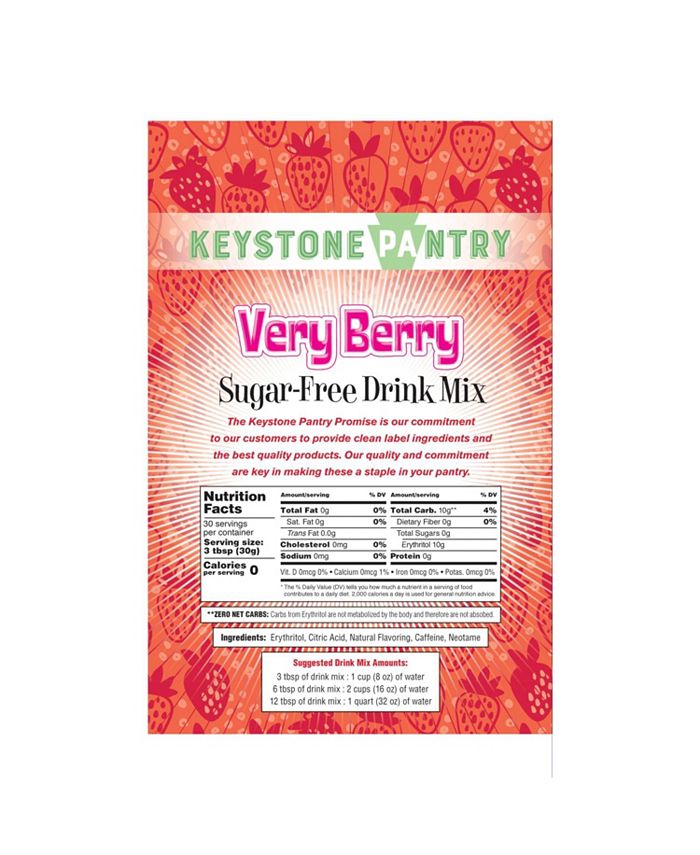 Keystone Pantry Zero Calories Sugar-Free Keto Drink Mix Very Berry ...