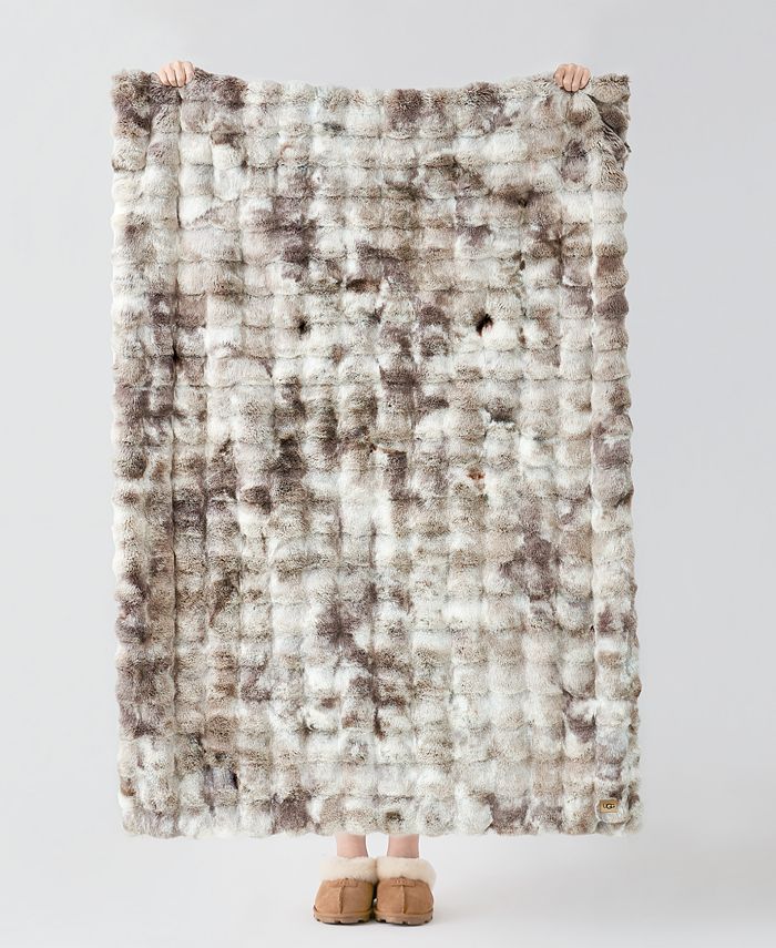 UGG® Theda Faux Fur Throw, 50" x 70" - Macy's