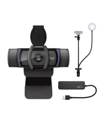 Logitech C920S Pro Hd Webcam With Stand With Selfie Ring Light & 4-Port ...
