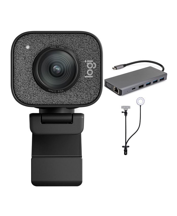 Logitech Streamcam Plus Webcam (Graphite) With 13-In-1 Charging Hub And ...