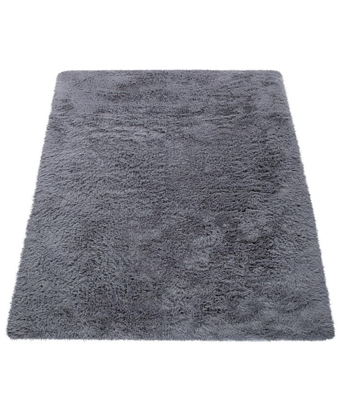 Paco Shag Rug Silky Soft Fluffy In Solid Colors - 55'' X 79'' - Macy's