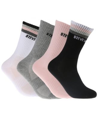 Steve Madden Women's Crew Socks Set, 4 Pairs - Macy's