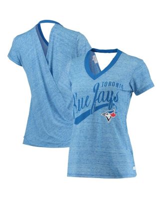 Women's Touch Royal Toronto Blue Jays Hail Mary Back Wrap Space-Dye V ...