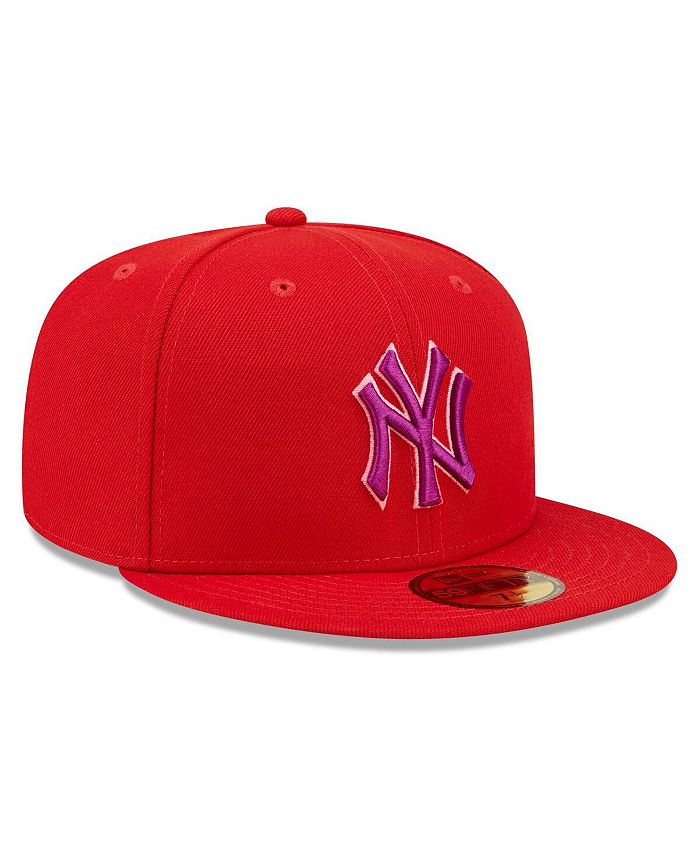 New Era Men's Red New York Yankees Purple Undervisor 59FIFTY Fitted Hat ...