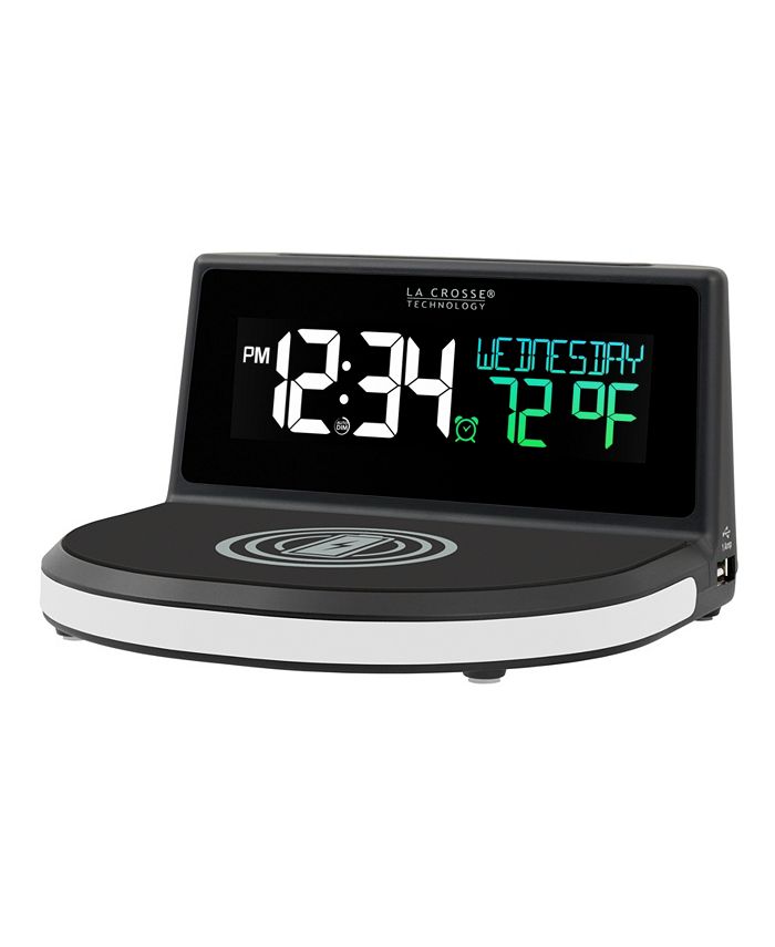 La Crosse Technology 617-148 Wireless Charging Alarm Clock with Glowing ...