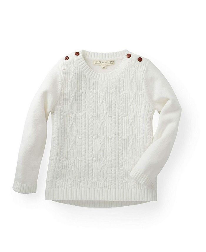 Hope And Henry Girls Cable Button Sweater Infant Macys