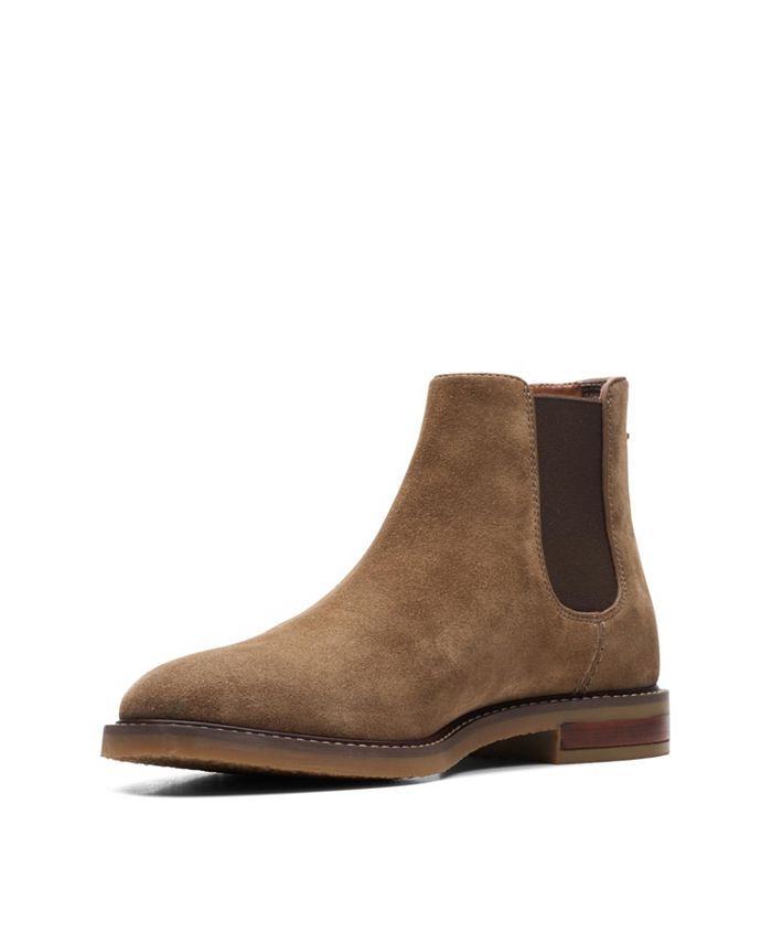 Clarks Men's Collection Jaxen Chelsea Suede Comfort Boots - Macy's