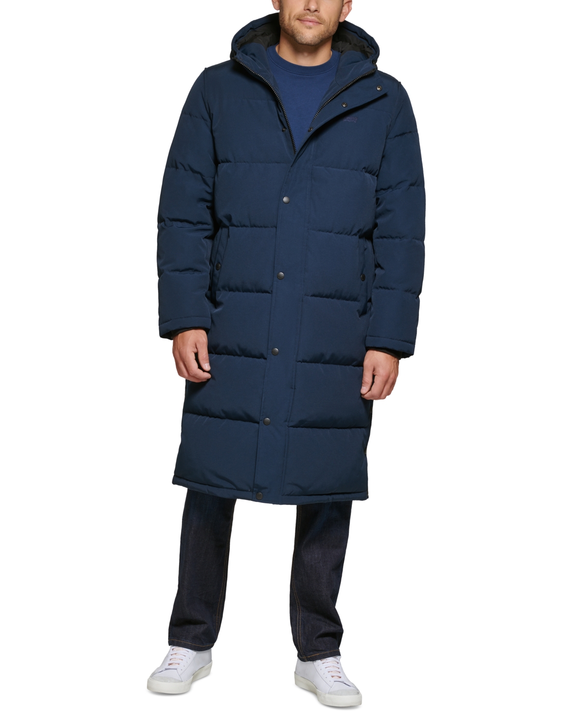 Click here for Levis Mens Quilted Extra Long Parka Jacket - Navy prices