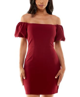 pear culture Juniors' Off-The-Shoulder Bodycon Dress - Macy's