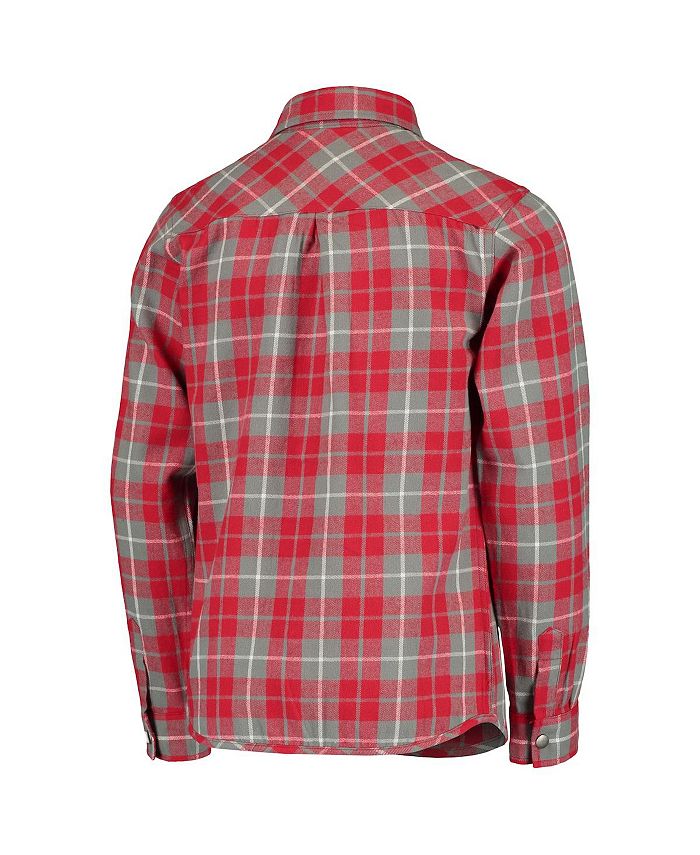 Outerstuff Big Boys Red, Gray Washington Capitals Sideline Plaid Button ...
